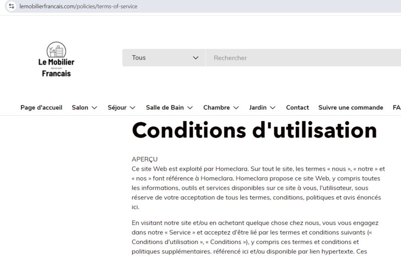 Avis Lemobilierfrancais.com | Indice de confiance très faible : 1 %